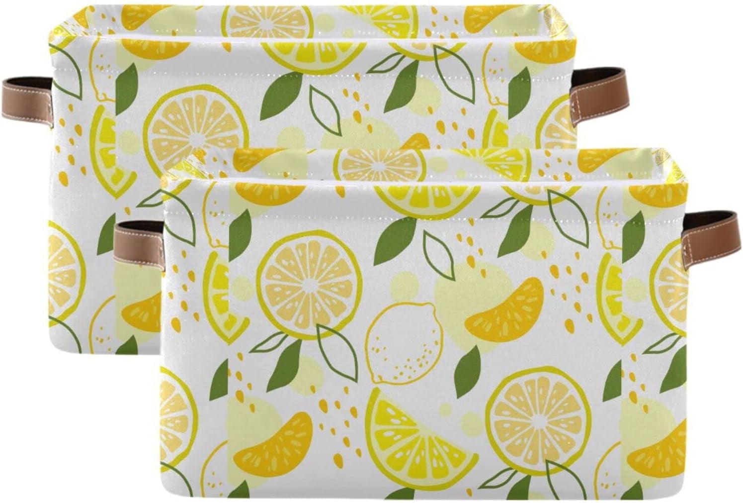 Coolnut Yellow Fresh Lemon Foldable Storage Basket for Shelves ...