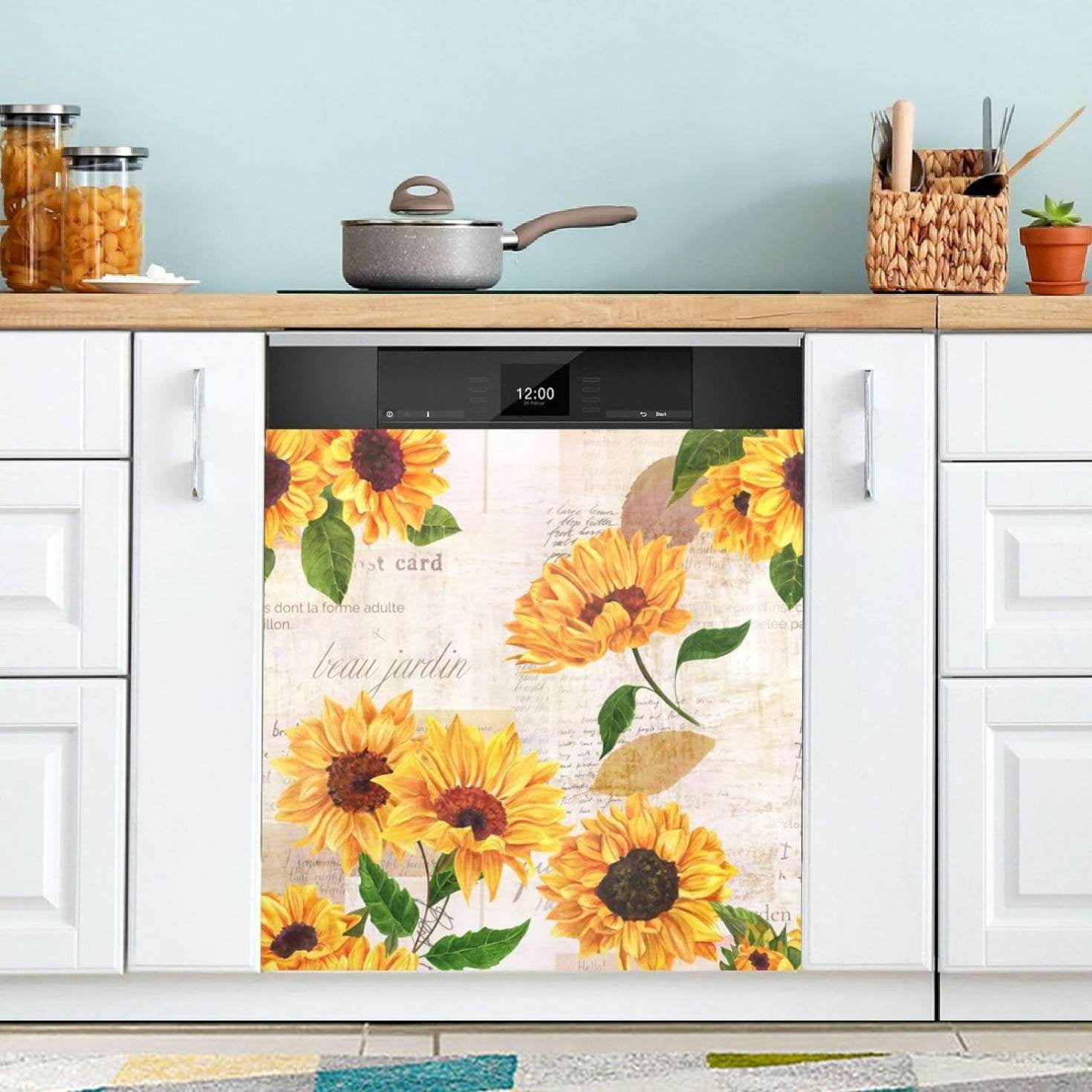 Coolnut Yellow Sunflower(1) Dishwasher Magnet Cover for The Front Door ...