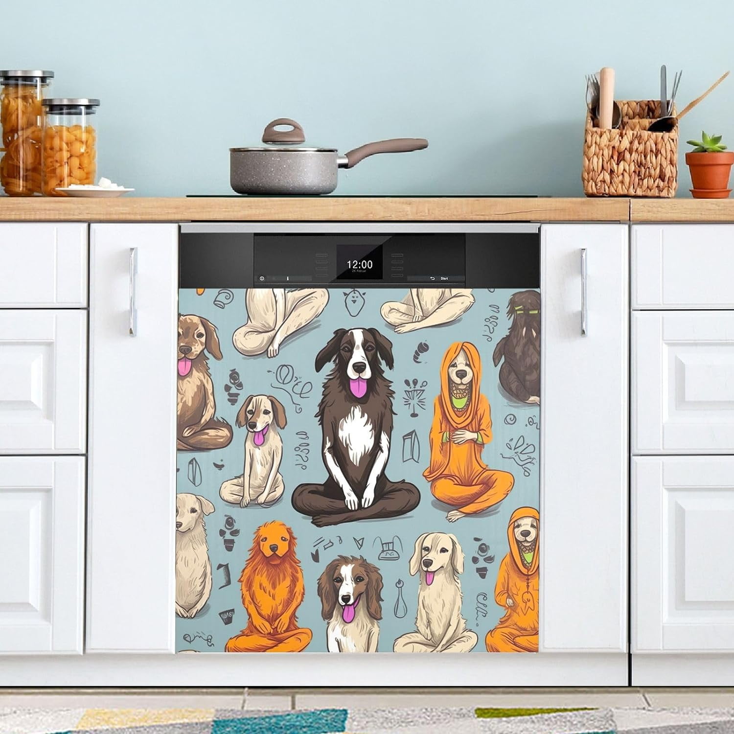 Coolnut Yoga Dog Dishwasher Magnet Cover, Kitchen Dish Washer Door ...