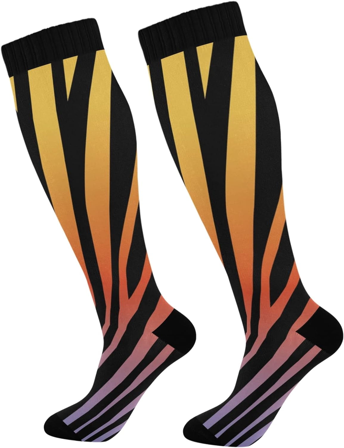 Coolnut Zebra Compression Socks, 1 Pack Women Men Long Stocking (20 ...