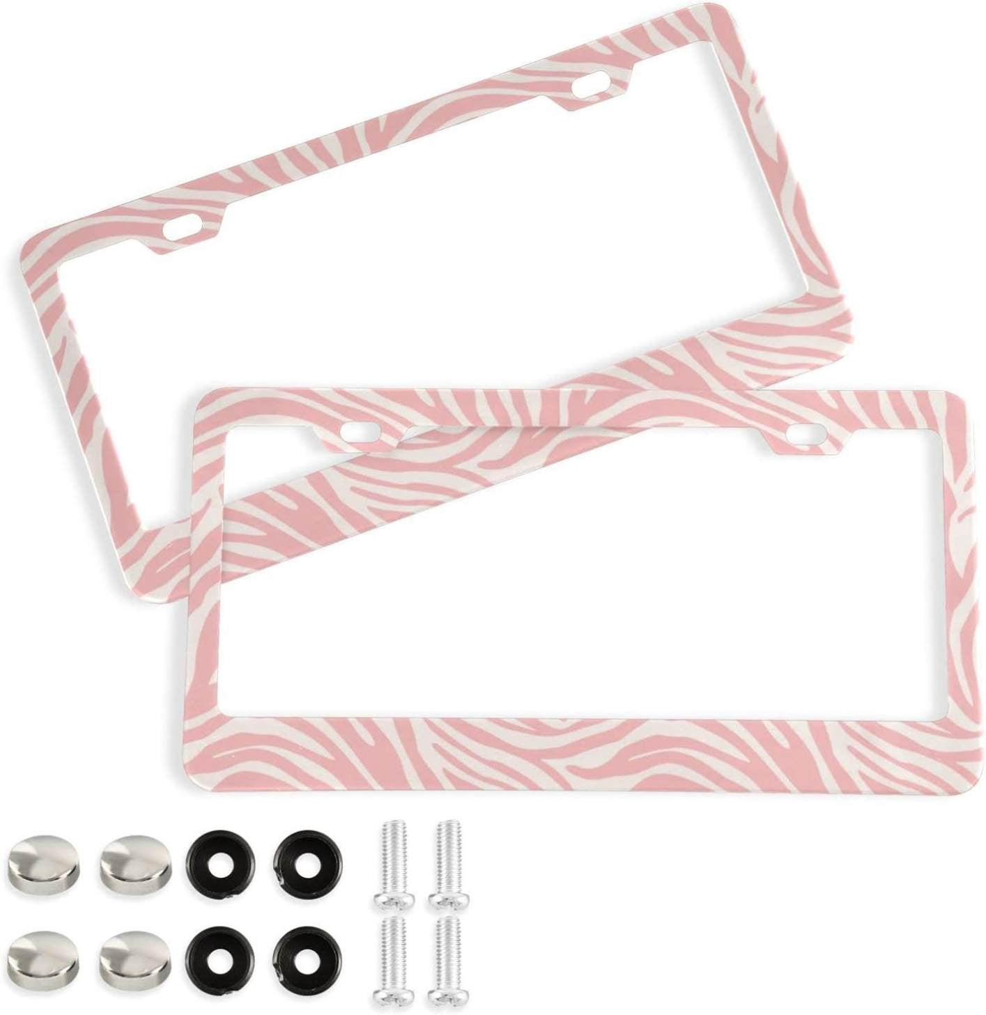 Coolnut Zebra License Plate Frames 2pcs, Aluminum Universal Car License ...