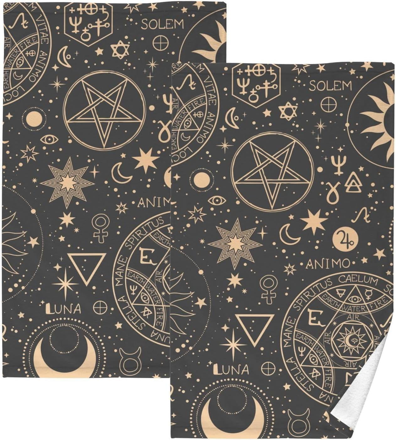 Coolnut Zodiac Patterns Patterned Hand Towels 2 PCS, Cotton Bath Towel ...