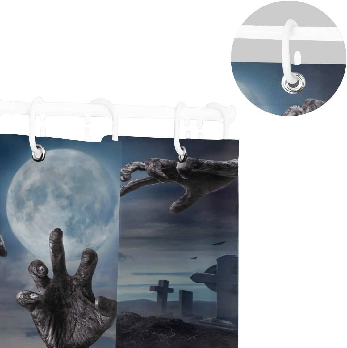 Coolnut Zombie Hands Rising Bath Shower Curtain Liners 72"x72", 100% ...