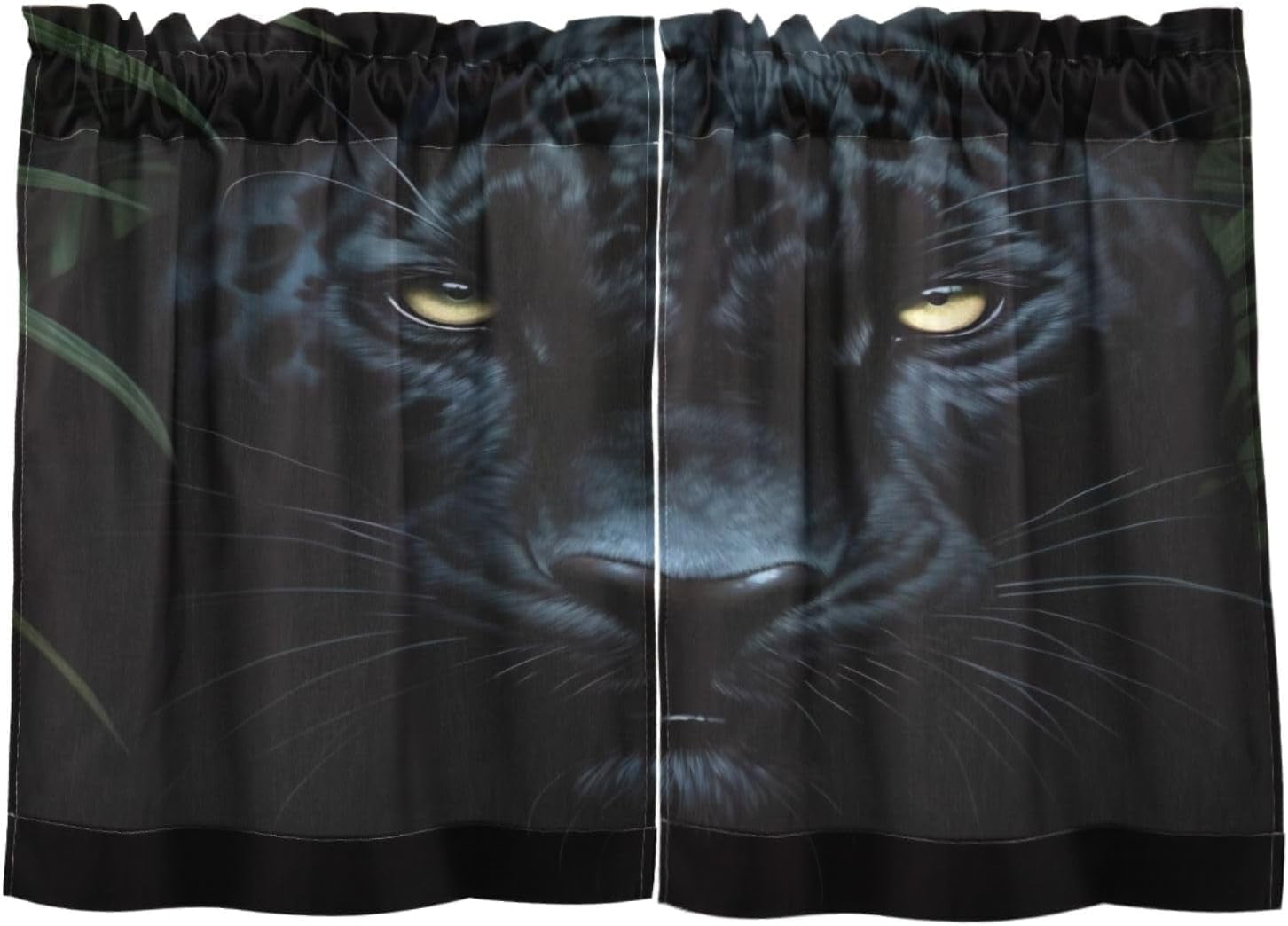 Coolnuti Panther Black Valances for Windows 36 Inch Small Window ...