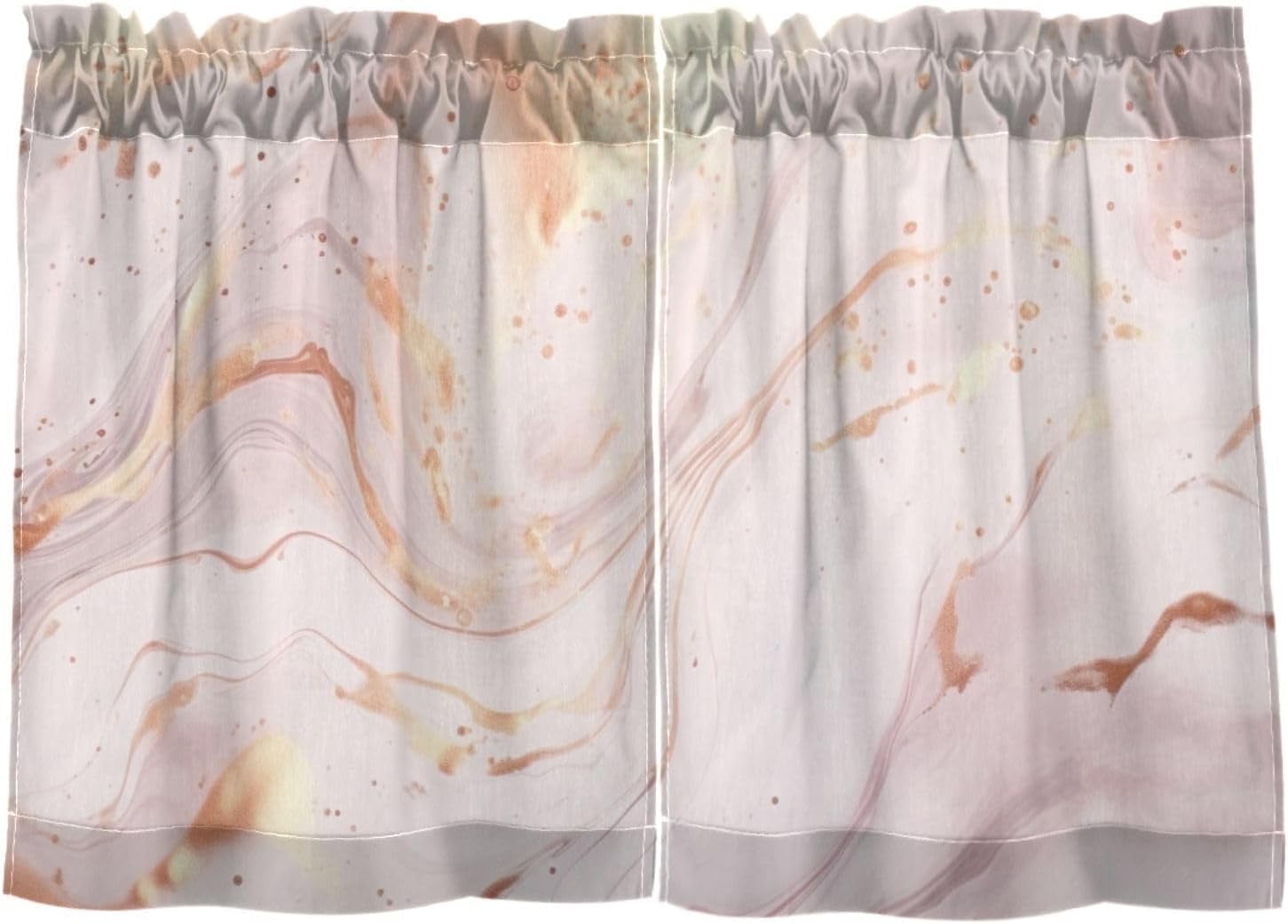 Coolnuti Pink Gold Marble Valances for Windows 24 Inch Small Window ...