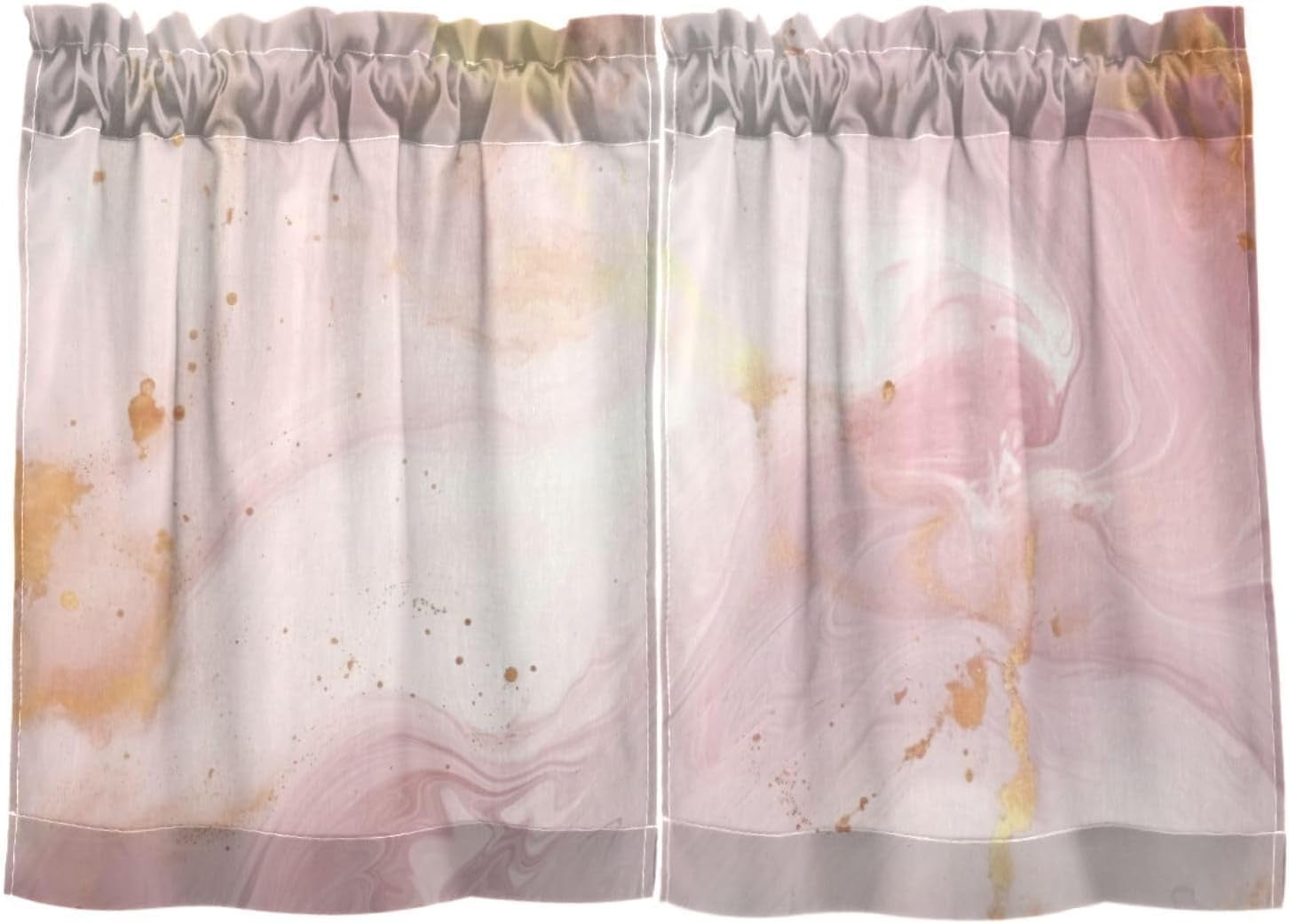 Coolnuti Pink Gold Marble Valances for Windows 36 Inch Small Window ...