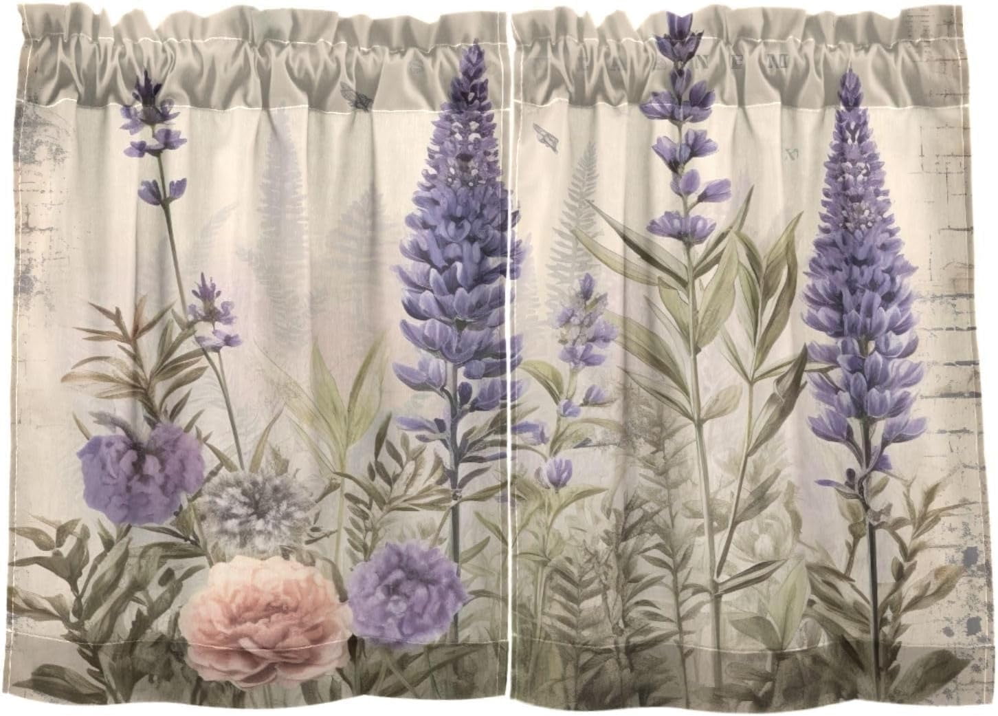 Coolnuti Retro Lavender Valances for Windows 24 Inch Small Window ...