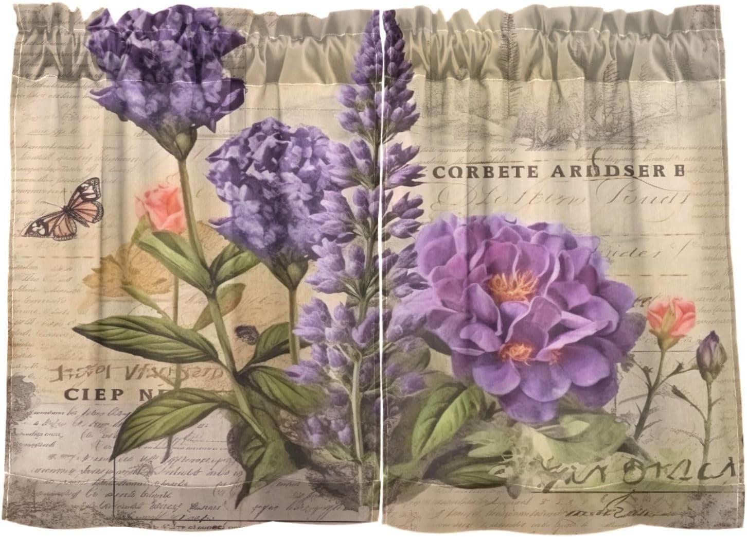 Coolnuti Retro Lavender Valances for Windows 36 Inch Small Window ...