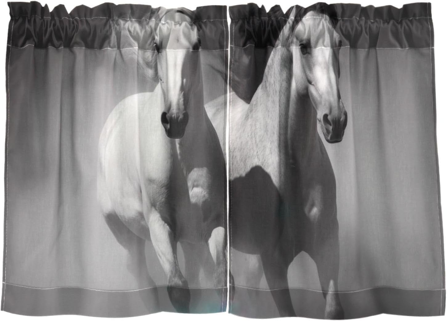 Coolnuti Running Horses Valances for Windows 24 Inch Small Window ...