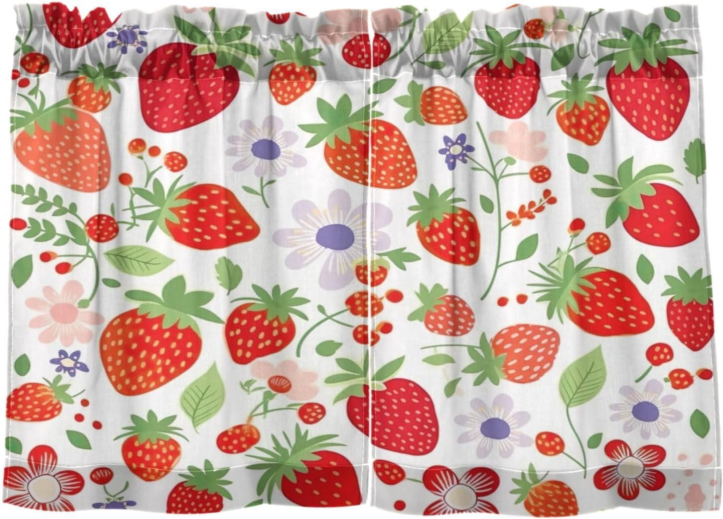 Coolnuti Strawberry Red Valances for Windows 36 Inch Small Window ...