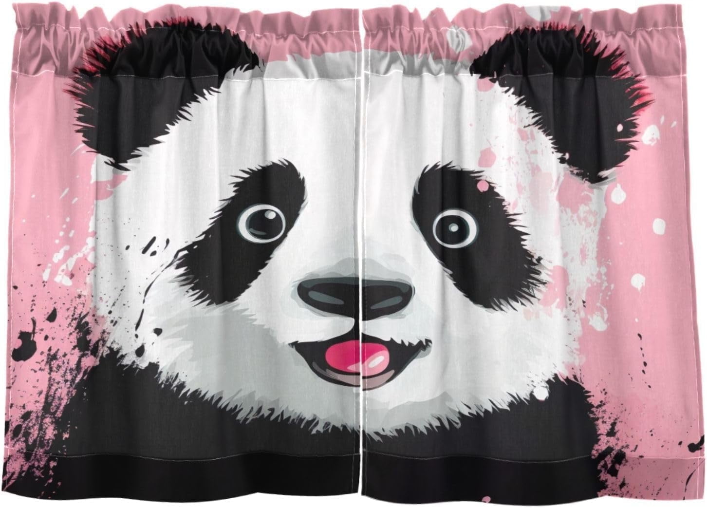 Coolnuti Surprise Panda Valances for Windows 24 Inch Small Window ...