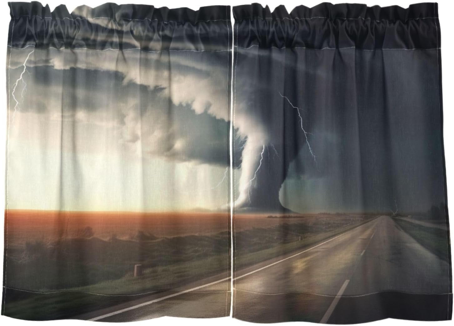 Coolnuti Tornado Highway Storms Valances for Windows 24 Inch Small ...
