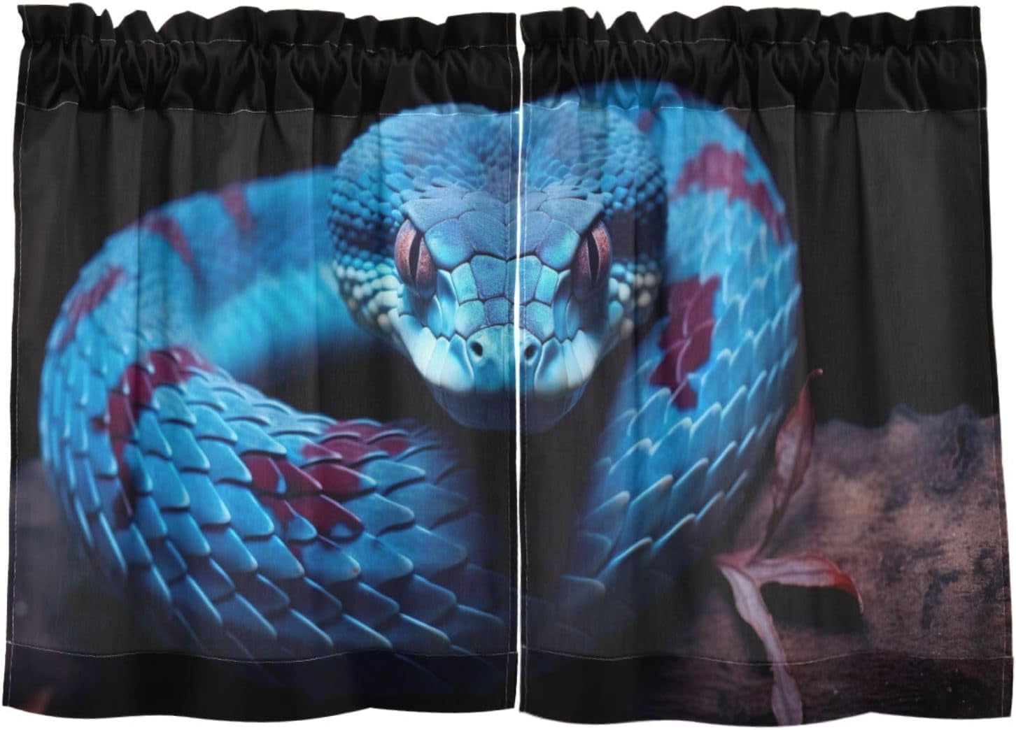Coolnuti Wild Snake Valances for Windows 24 Inch Small Window Blackout ...
