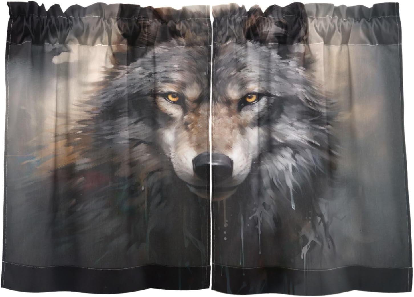 Coolnuti Wolf Print Valances for Windows 24 Inch Small Window Blackout ...