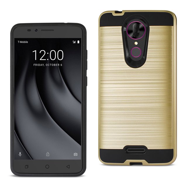 Coolpad Revvl Plus Hybrid Metal Brushed Texture Case In Gold - Walmart.com