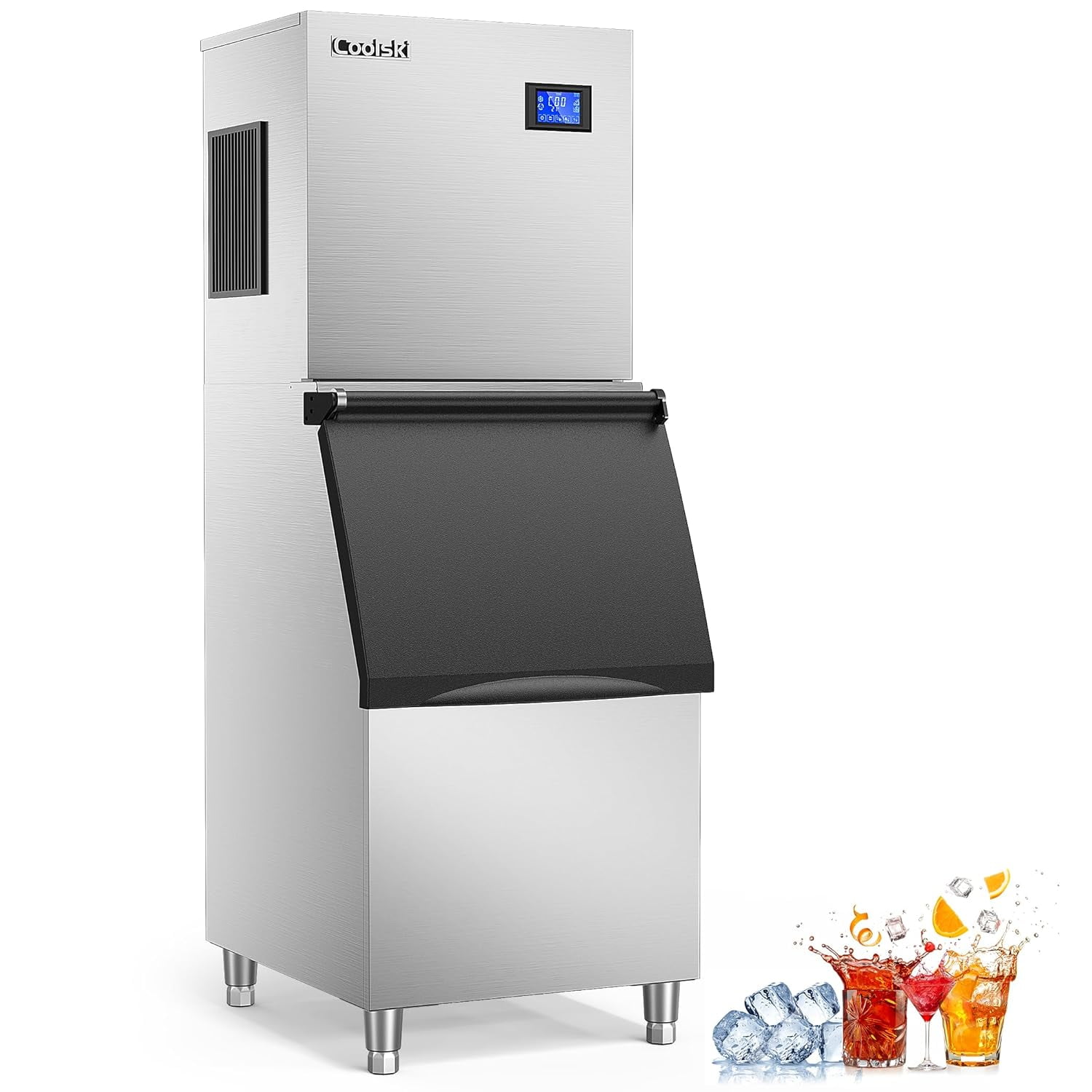 Coolski Commercial Ice Maker Machine 550LBS/24H, 22’’ Wide Air-Cooled ...