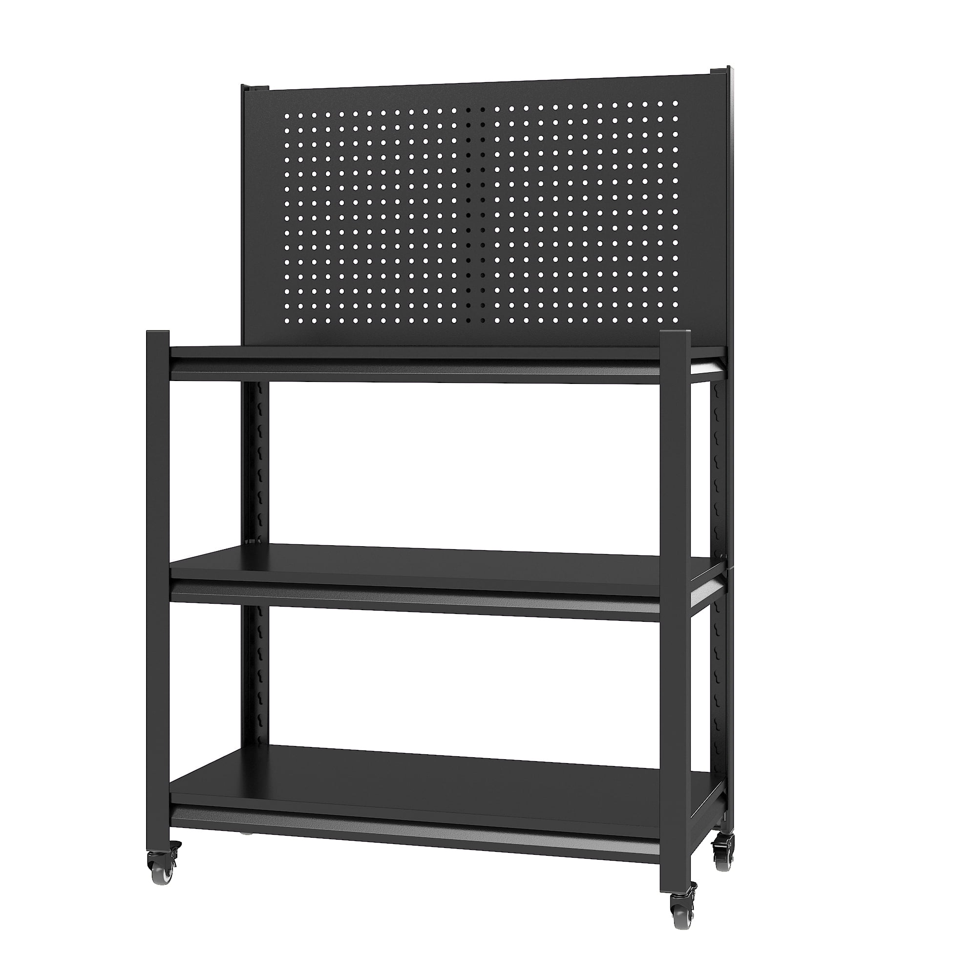 Coolsun Metal Shelves with Wheels, 3 Tier Garage Storage Shelves, Heavy ...