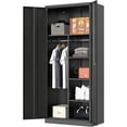 "71"" Coolsun Metal Locked-Wardrobe with Adjustable Shelves and Rods ...