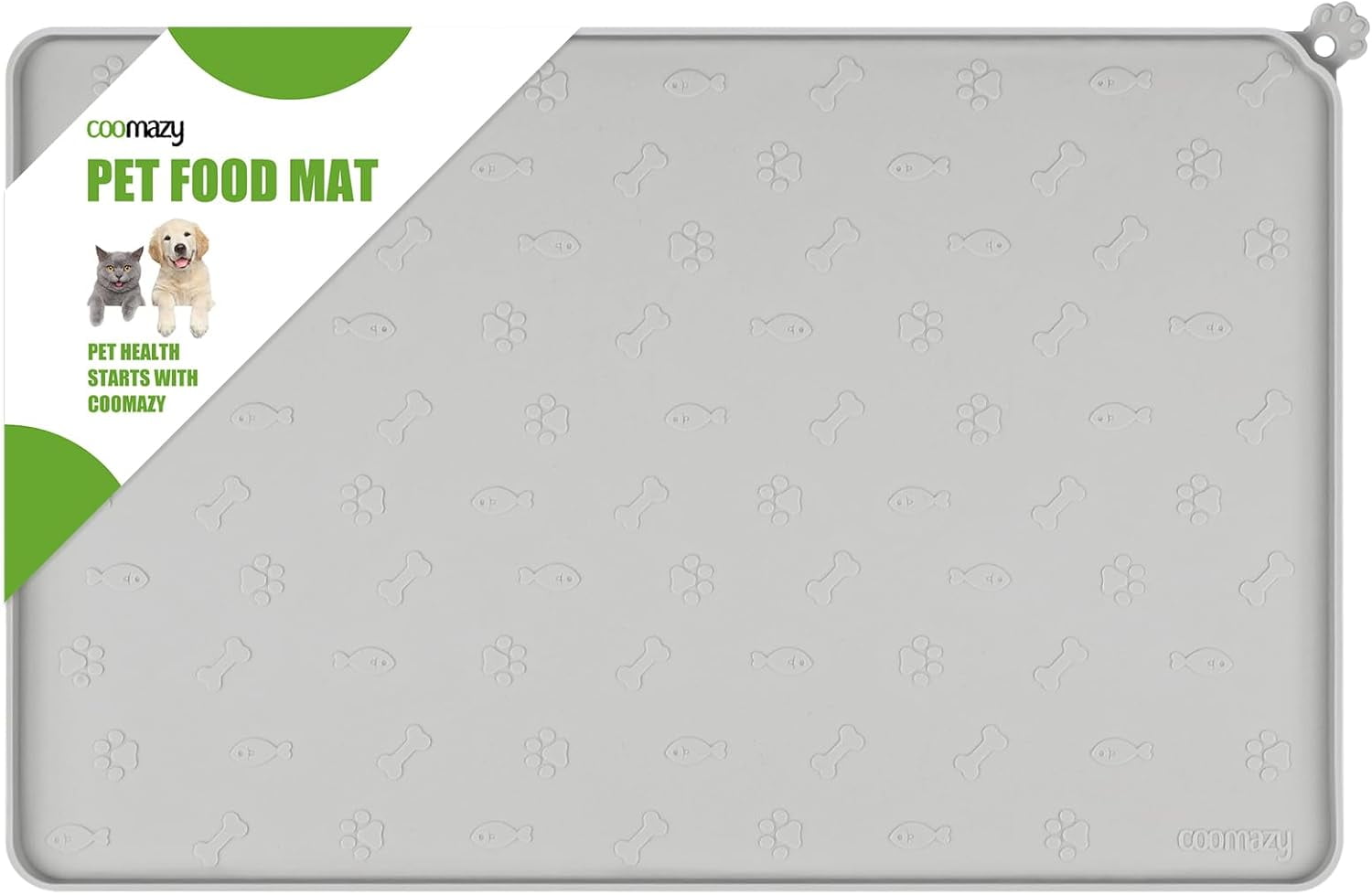 Coomazy Dog Cat Food Mat, Waterproof Non-Slip Silicone Feeding Mat for ...