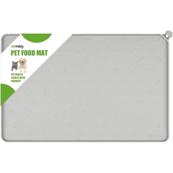 Coomazy Dog Cat Food Mat, Waterproof Non-Slip Silicone Feeding Mat for ...