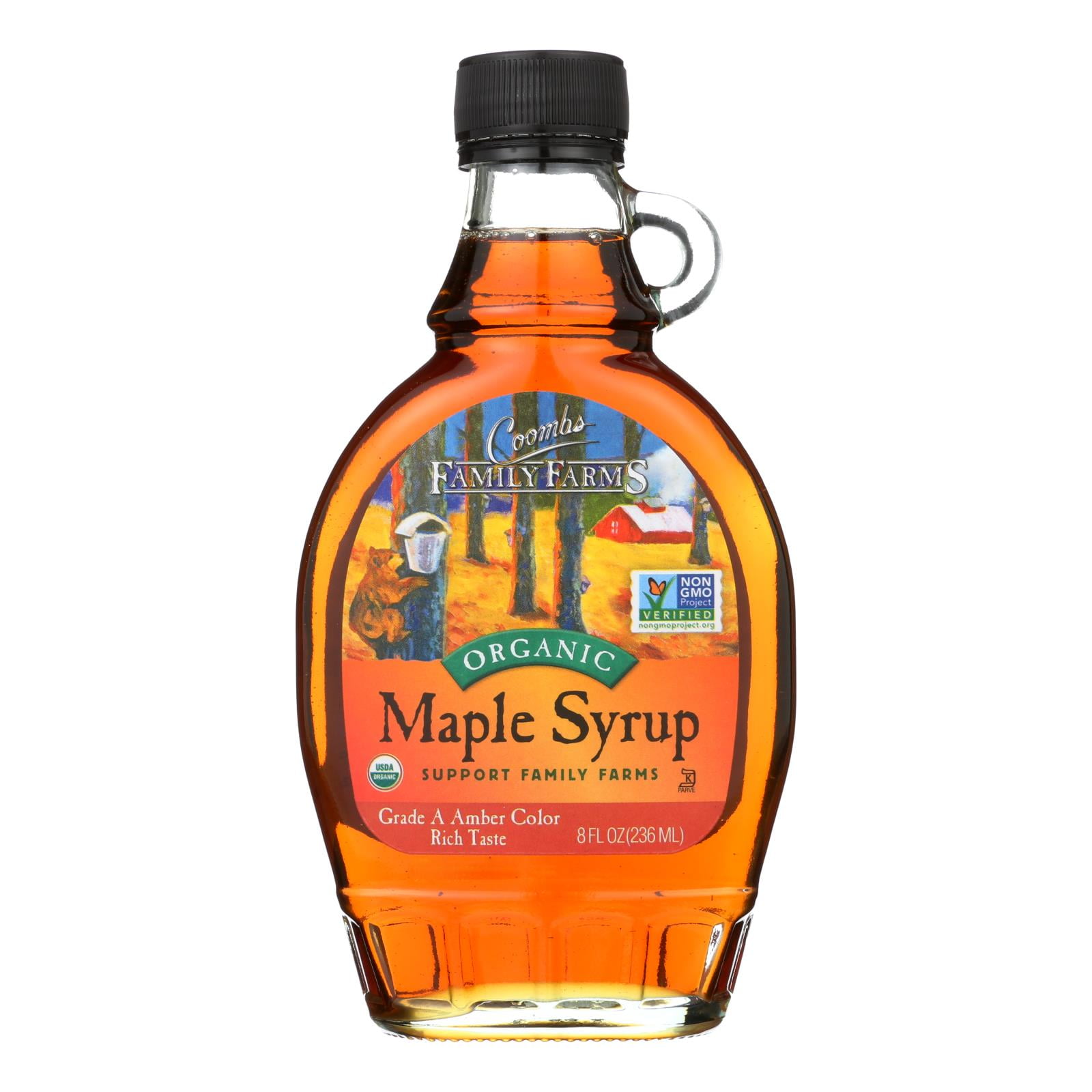 Coombs Family Farms Organic Grade A Amber Maple Syrup 8 oz (Pack Of 12 ...