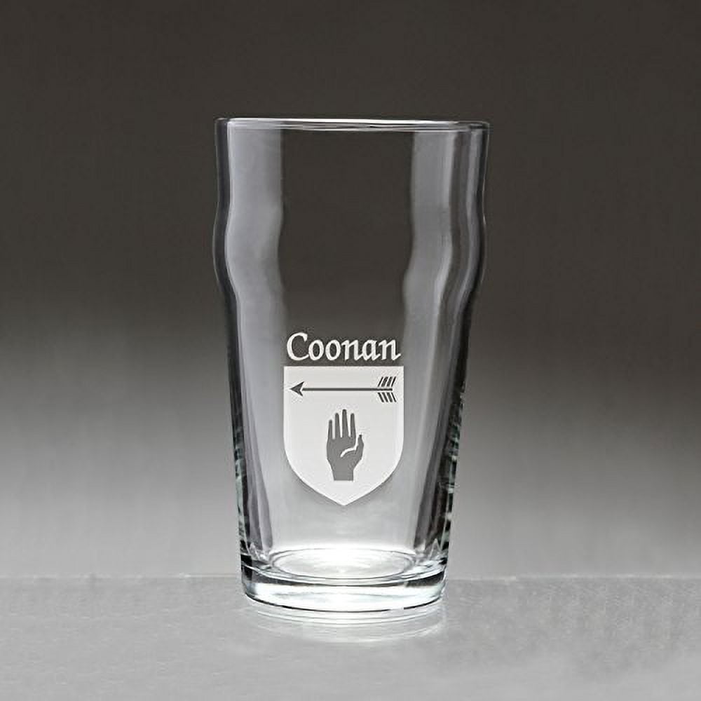 Coonan Irish Coat of Arms Pub Glasses - Set of 4 (Sand Etched ...