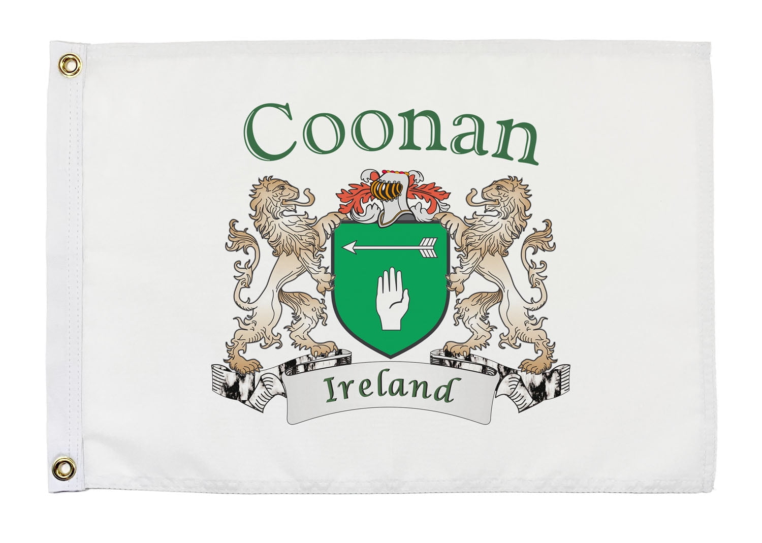 Coonan Irish Coat of Arms Small White Flag - 16"x10.5" inches - Walmart.com
