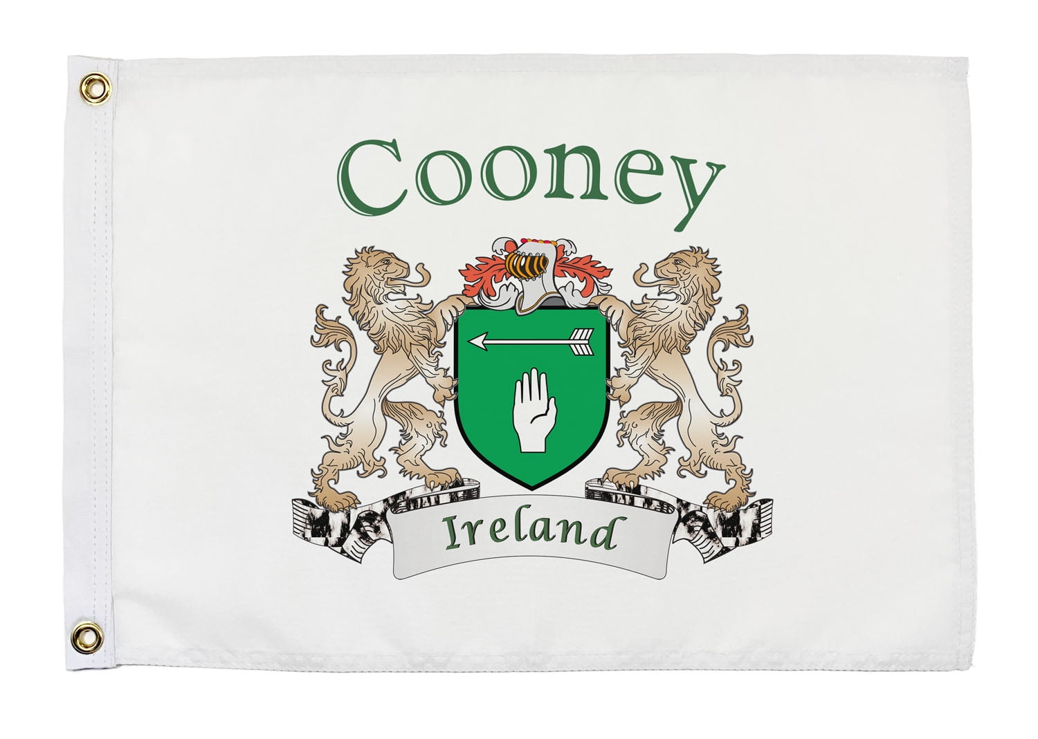 Cooney Irish Coat of Arms Small White Flag - 16"x10.5" inches - Walmart.com