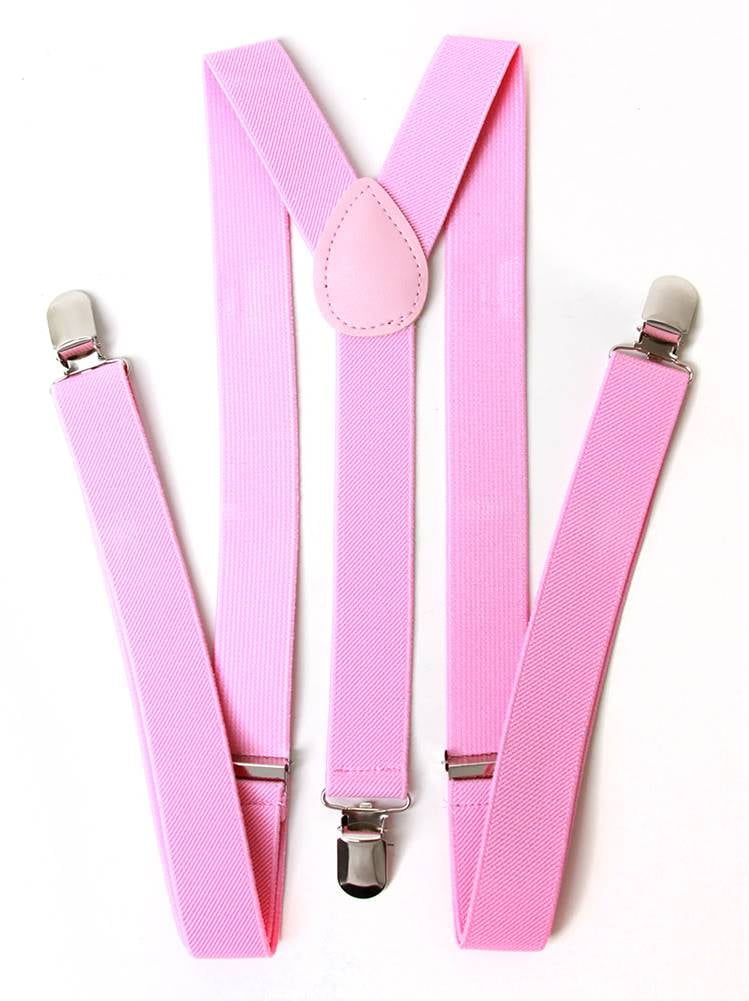 Colorful Adjustable Suspenders for Men and Women, One Size, Light Pink ...