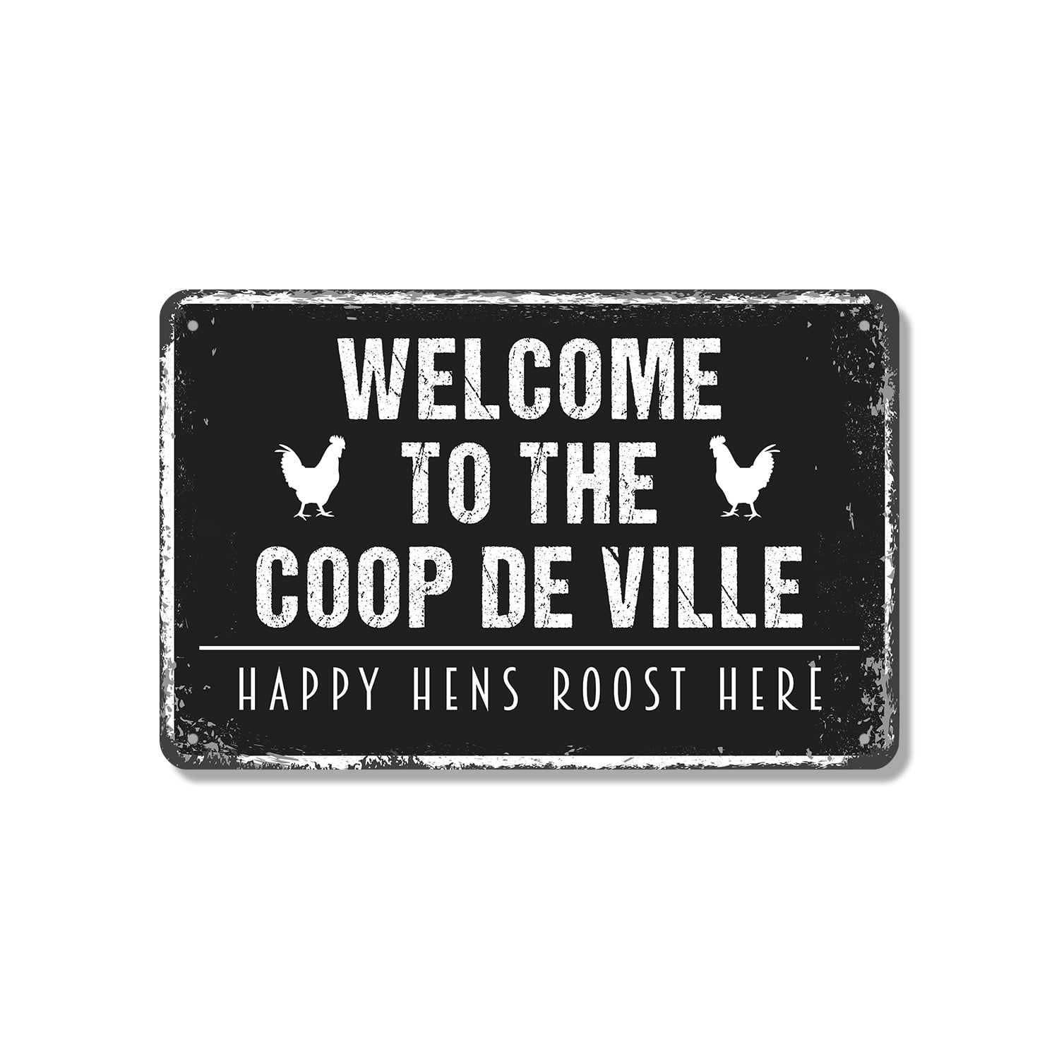 Coop De Ville Chicken (2 Pack) 7 Inch x 10 Inch Novelty Aluminum Metal ...