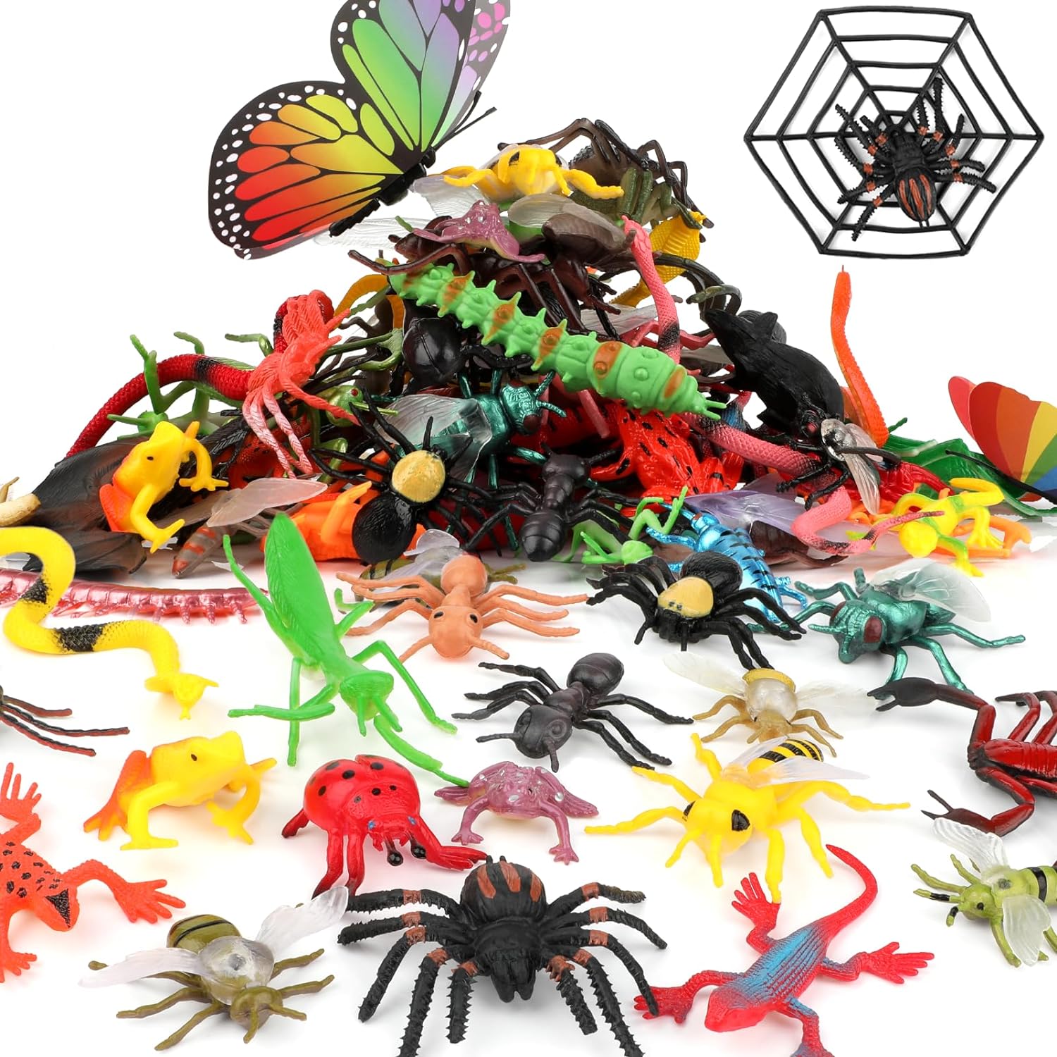 Coopay 51 Pieces Plastic Insect Assorted Insect Bugs Includes ...