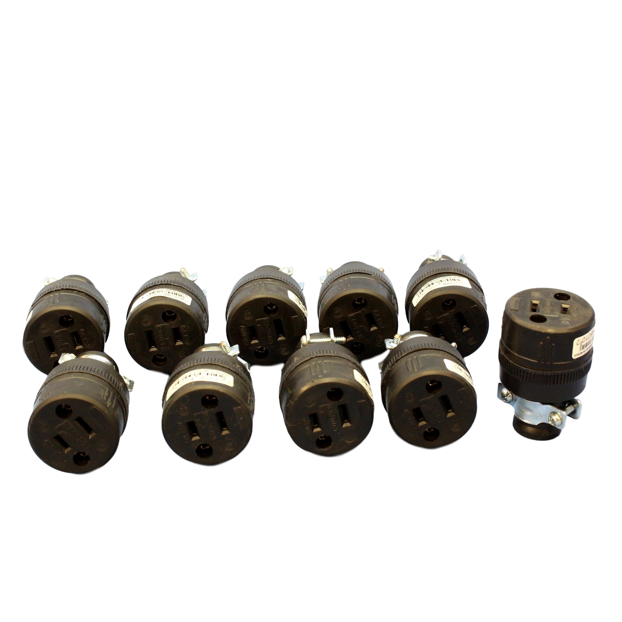 Cooper 224 Black Commercial Grade Rubber Non-Grounding Connector 15A ...