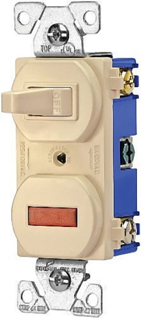 Cooper 277V Ivory Combination Single Pole Toggle Light Switch with ...