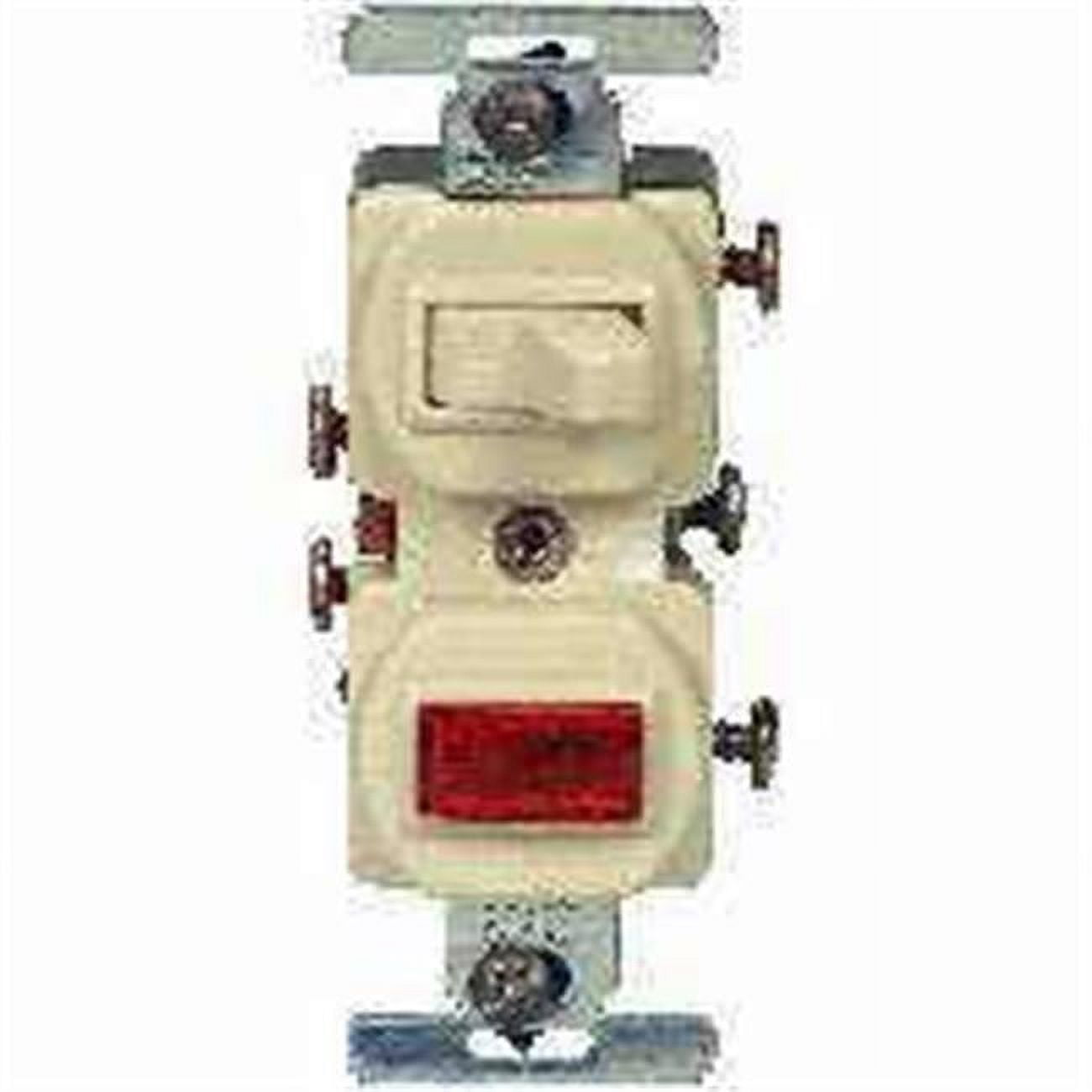 Cooper 277V Ivory Combination Single Pole Toggle Light Switch with ...