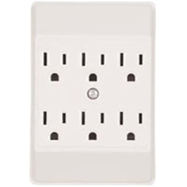 Cooper 4859476 15A 2-6 Outlet Tap Duplex Receptacle, White - Walmart.com