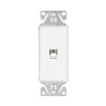Cooper 9545-4WS Single Phone Jack Insert, White Satin - Walmart.com