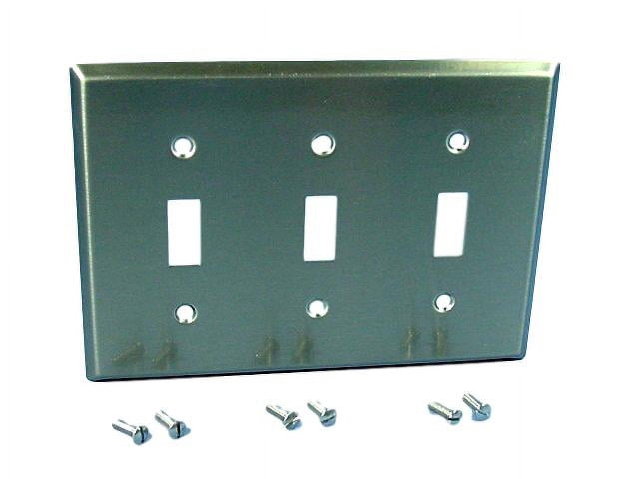 Cooper/Arrow Hart ANTIMICROBIAL Stainless Steel 3-Gang Switch Cover ...