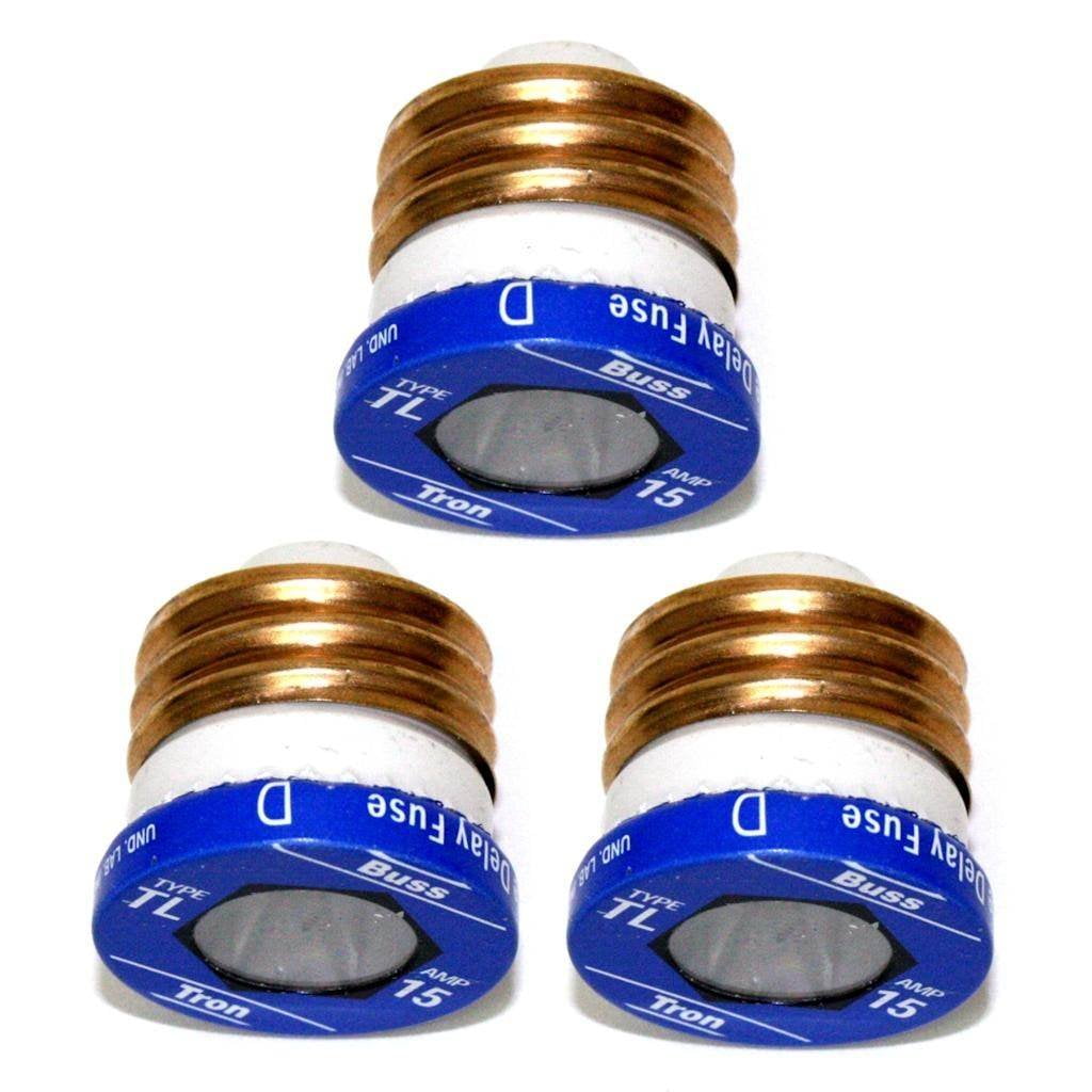 Cooper Bussmann BP/TL-15 Time Delay Fuses, 15 AMP, 3 Pack, Electrical ...