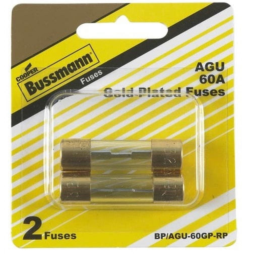 Cooper Bussmann BP/AGU-60GP-RP Fast Acting Gold Plated Glass Tube ...