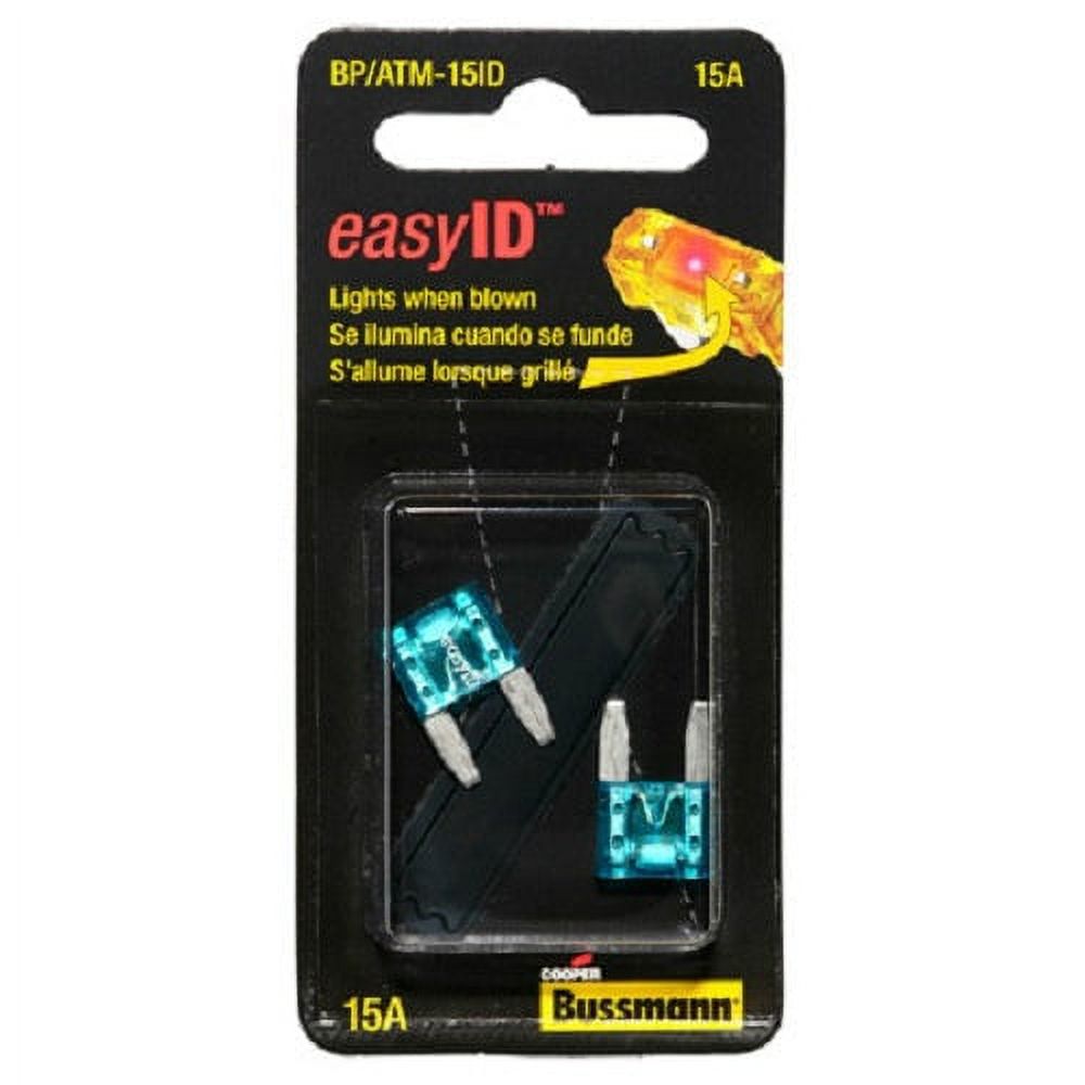 Cooper Bussmann BP-ATM-15ID Blue Mini Auto Fuse, 15A, 32V, 2-Pack, Each ...