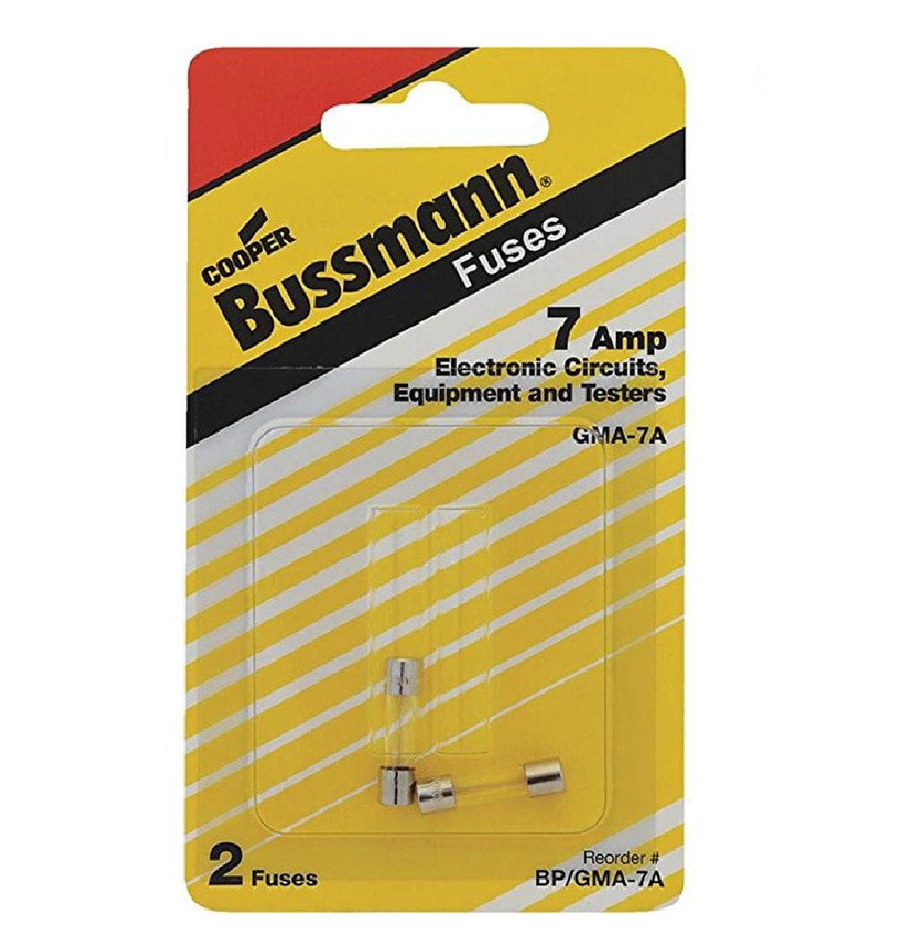 Cooper Bussmann BP/GMA-7A Glass Fast Acting Fuse, 7 Amps, 125 Volts ...