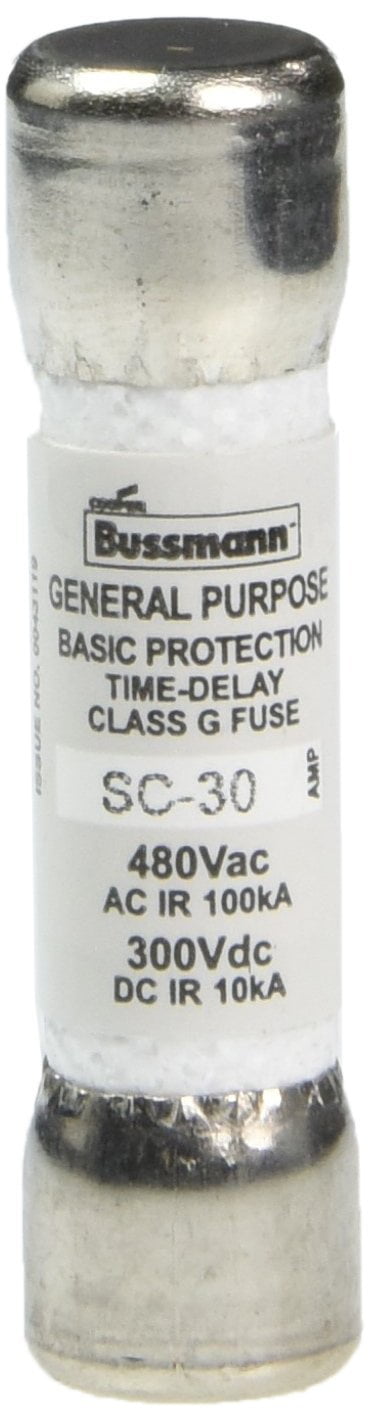 Cooper Bussmann SC-30, 30A, 480VAC/300VDC, Time-Delay Class G ...