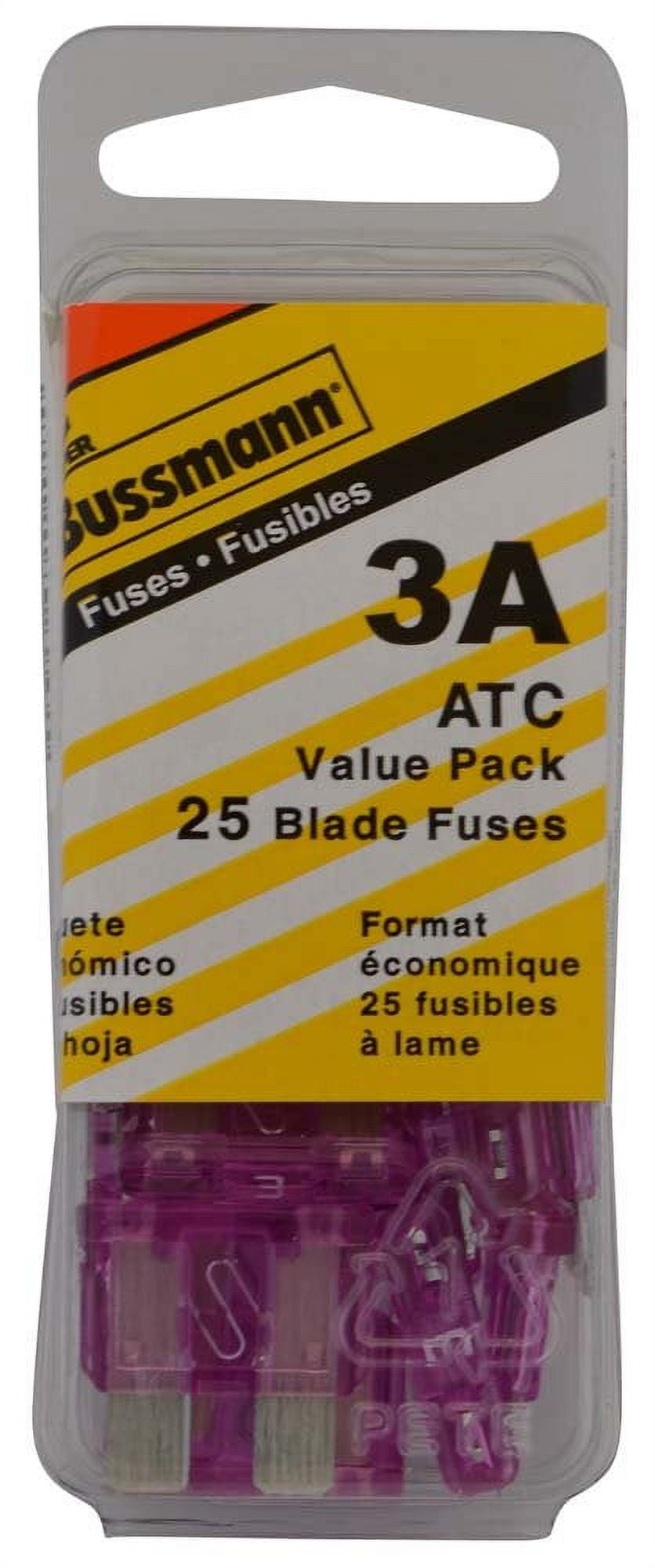 Cooper Bussmann VP/ATC-3-RP, 3A, 32V ATC Blade Electrical Fuse 25 Piece ...
