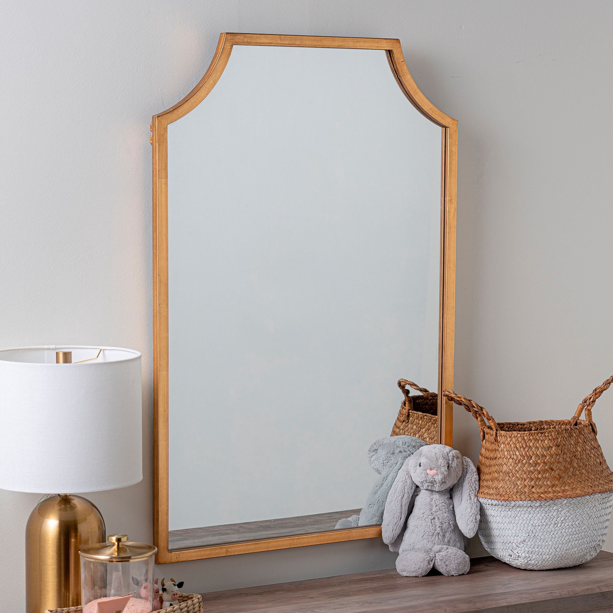Cooper Classics Simone Shiny Gold Leaf 24" x 35 3/4" Rectangular Wall ...