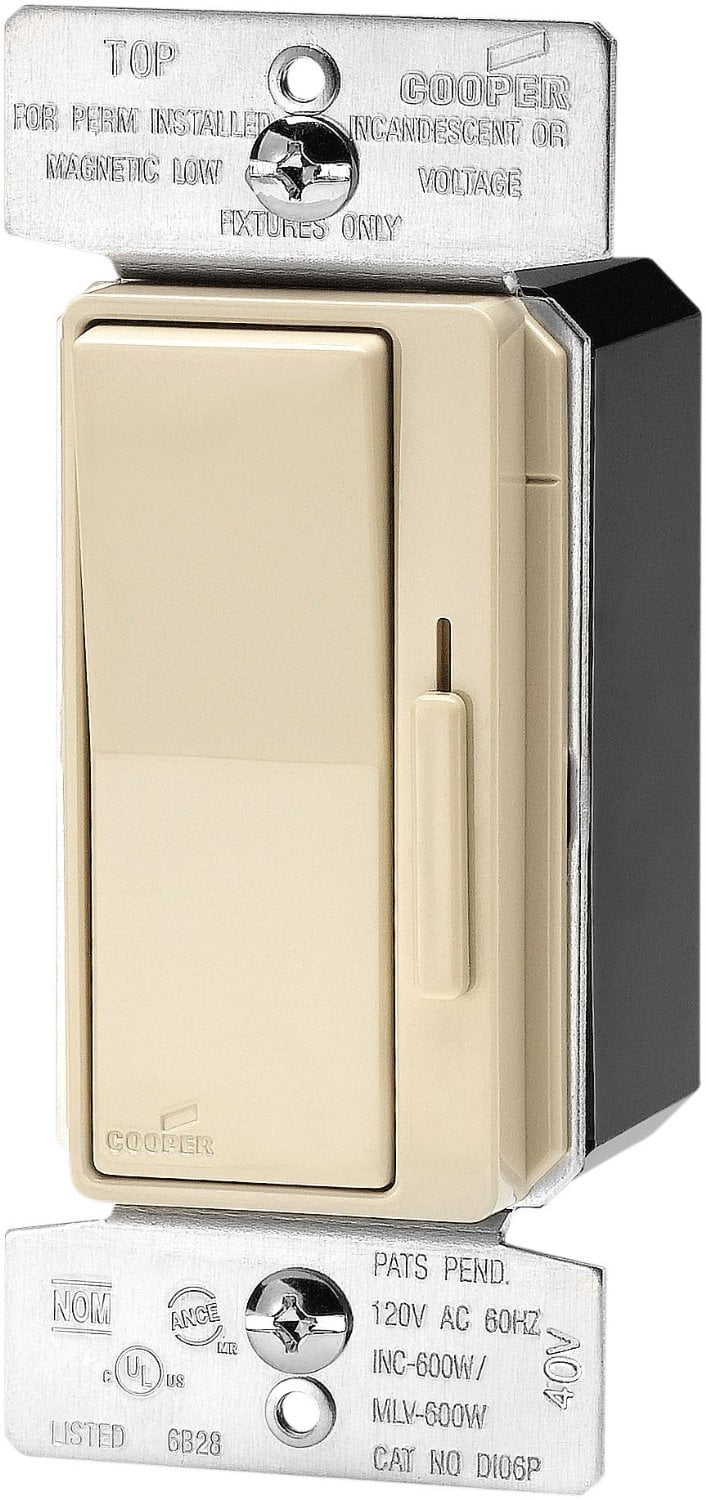 Cooper DI06P-V Devine Ivory 3-Way Decorator Slide Dimmer Light Switch ...