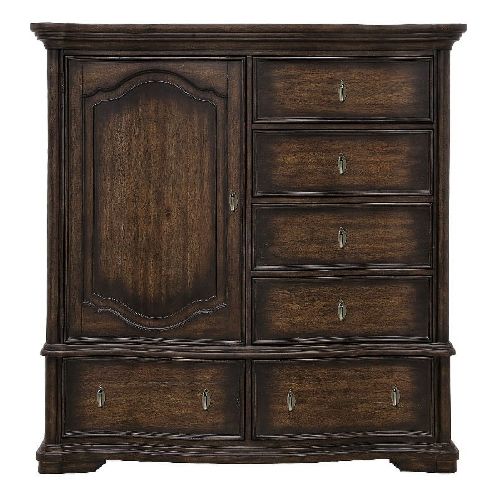 Cooper Falls Six-Drawer Wood Master Chest with Cabinet in Otter Brown ...