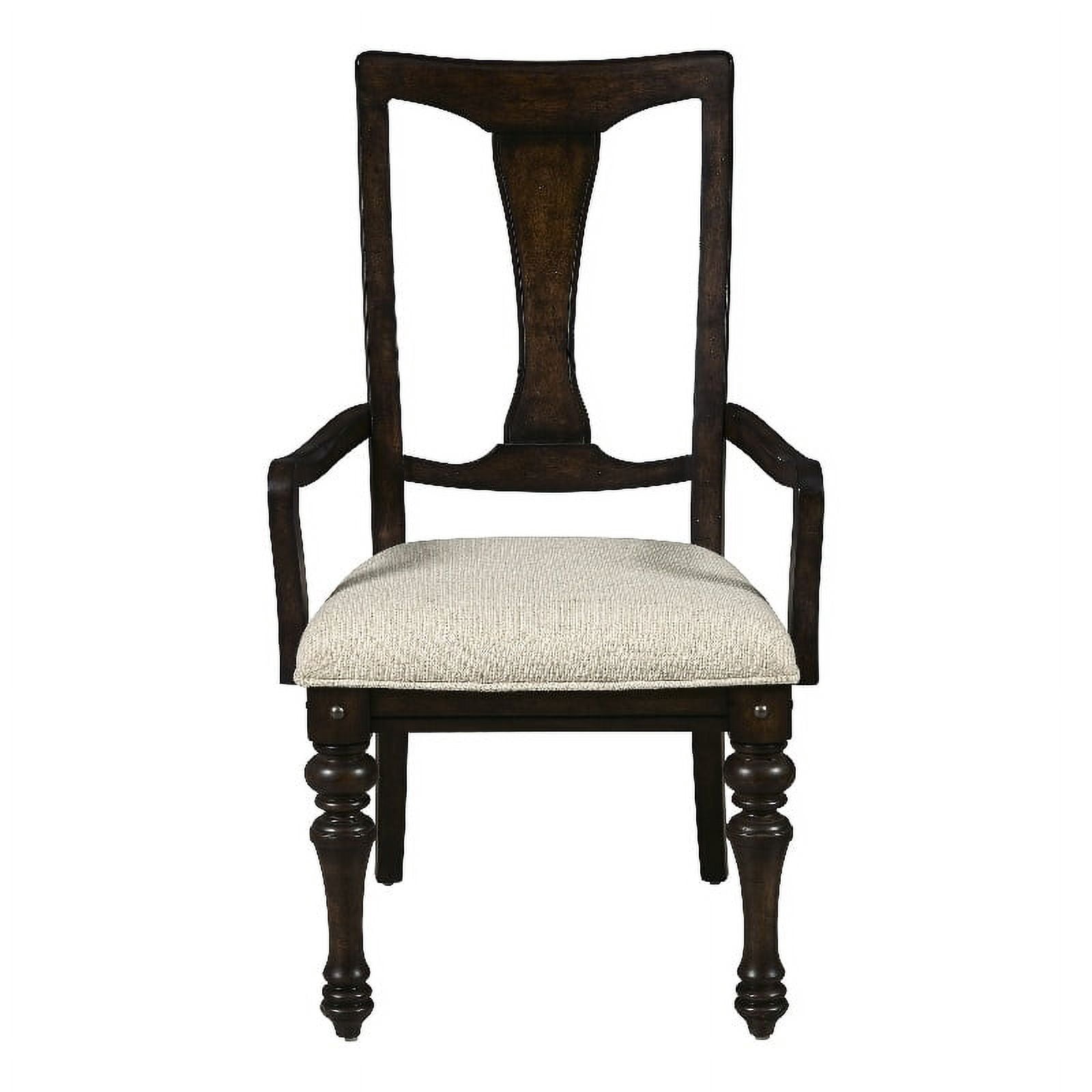 Cooper Falls Wood Back Arm Chair in Otter Brown Finish by Pulaski ...