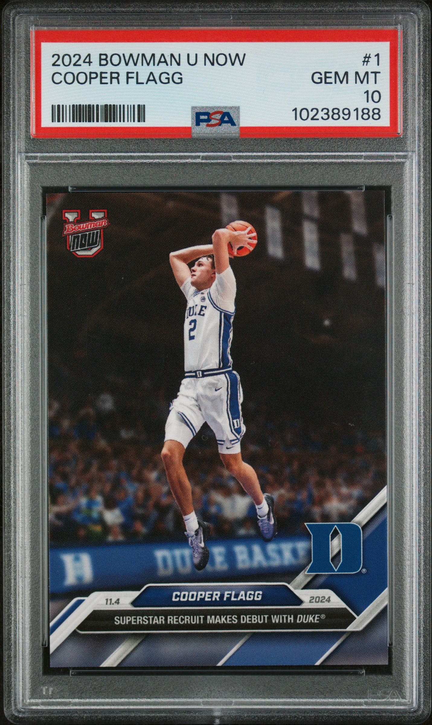 Cooper Flagg 2024 Bowman U Duke Debut Basketball Rookie Card #1 Graded ...