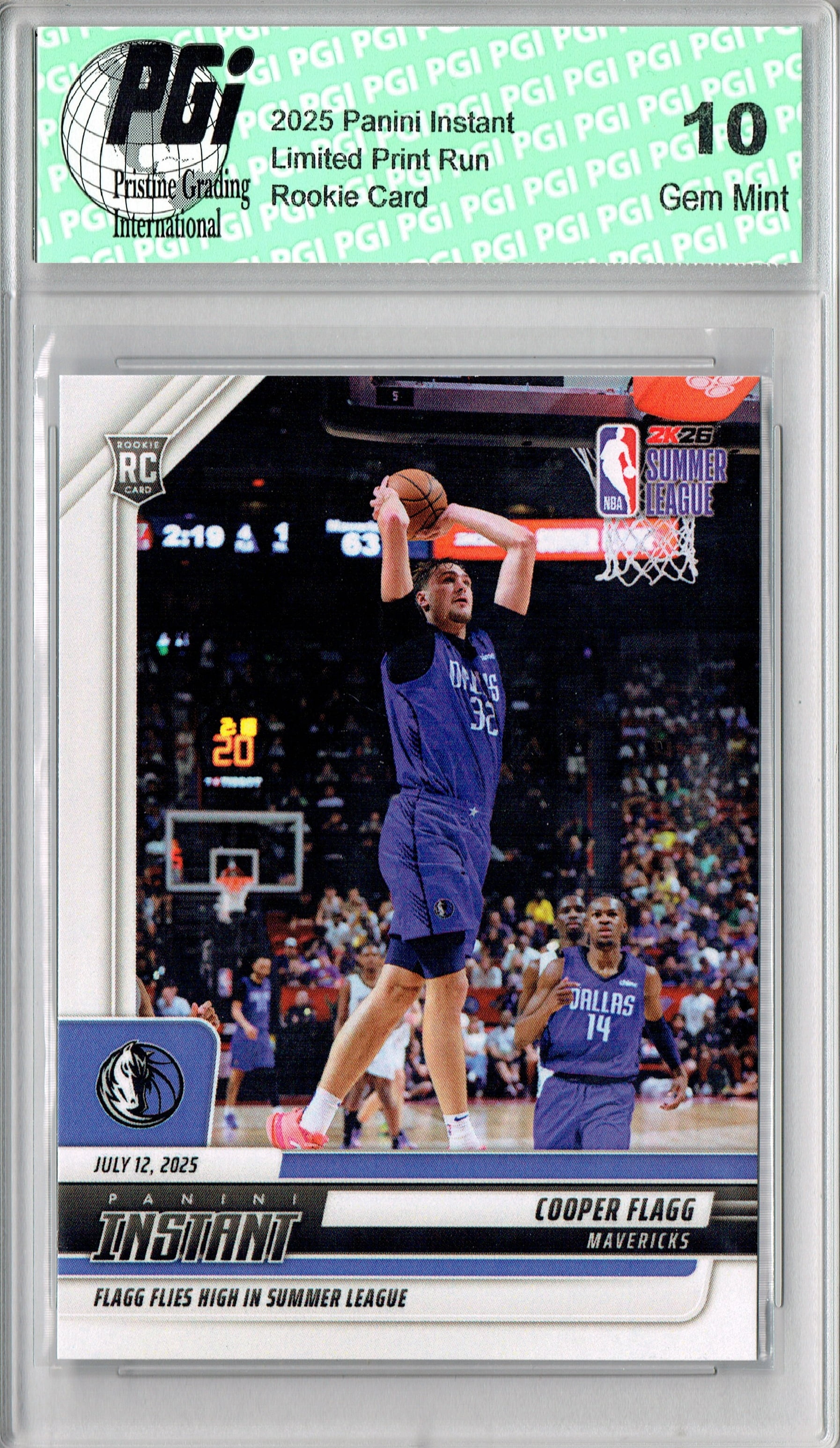 Cooper Flagg 2025 Panini Instant #17 Flies High Summer League Rookie ...