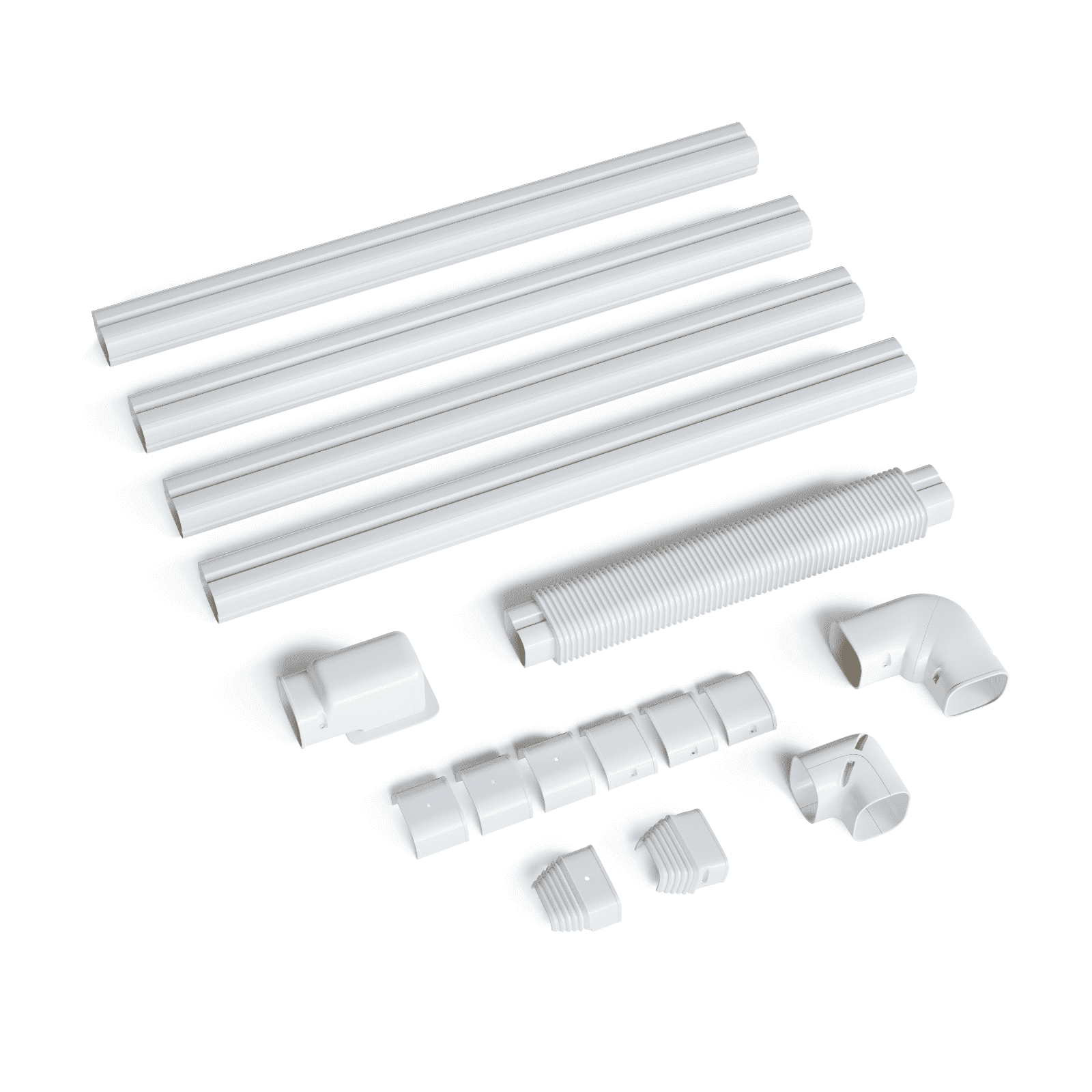 Cooper & Hunter 16ft White Plastic PVC Decorative Line Set Cover Kit 4 ...